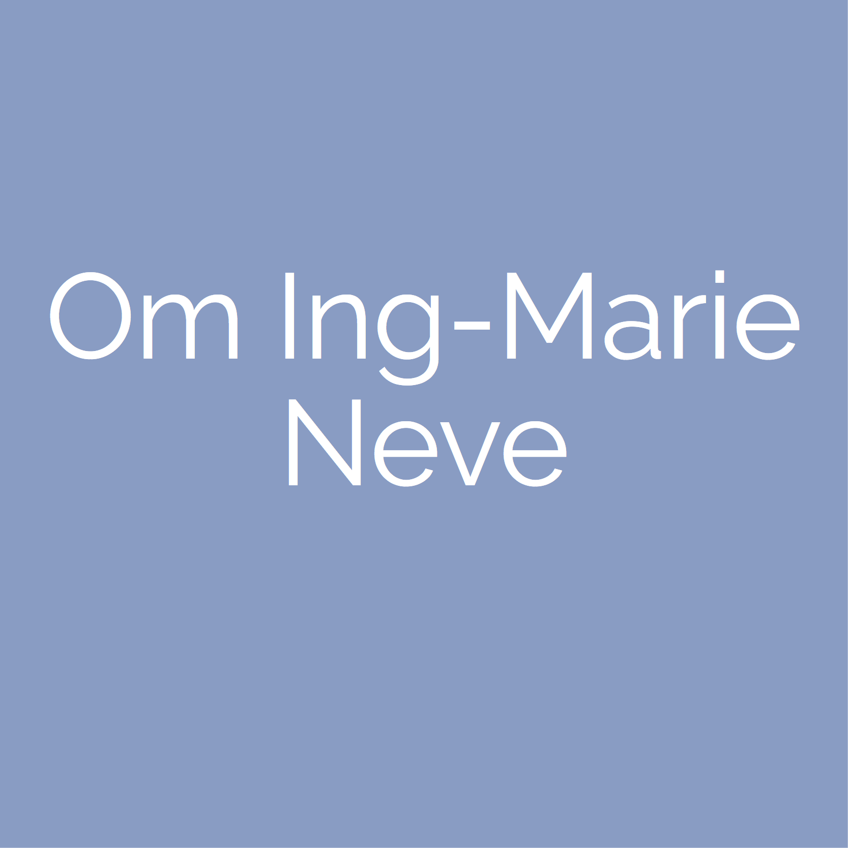 Ing-Marie Neve psykoterapi